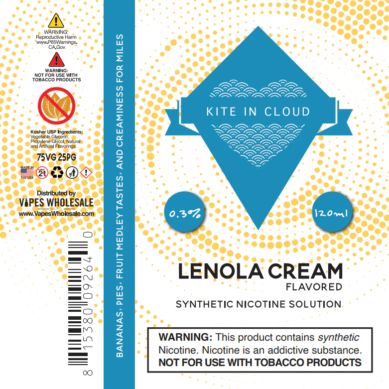 Kite in Cloud - Lenola Cream Flavored Synthetic Nicotine Solution ...